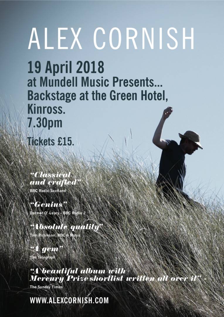 Alex Cornish Comes To Kinross To Play Backstage - Mundell Music
